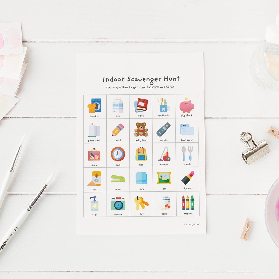 Indoor Scavenger Hunt for Kids - Free Printable – Nutmegaroo