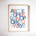 children's alphabet poster, kids alphabet poster, blue and red nursery ...