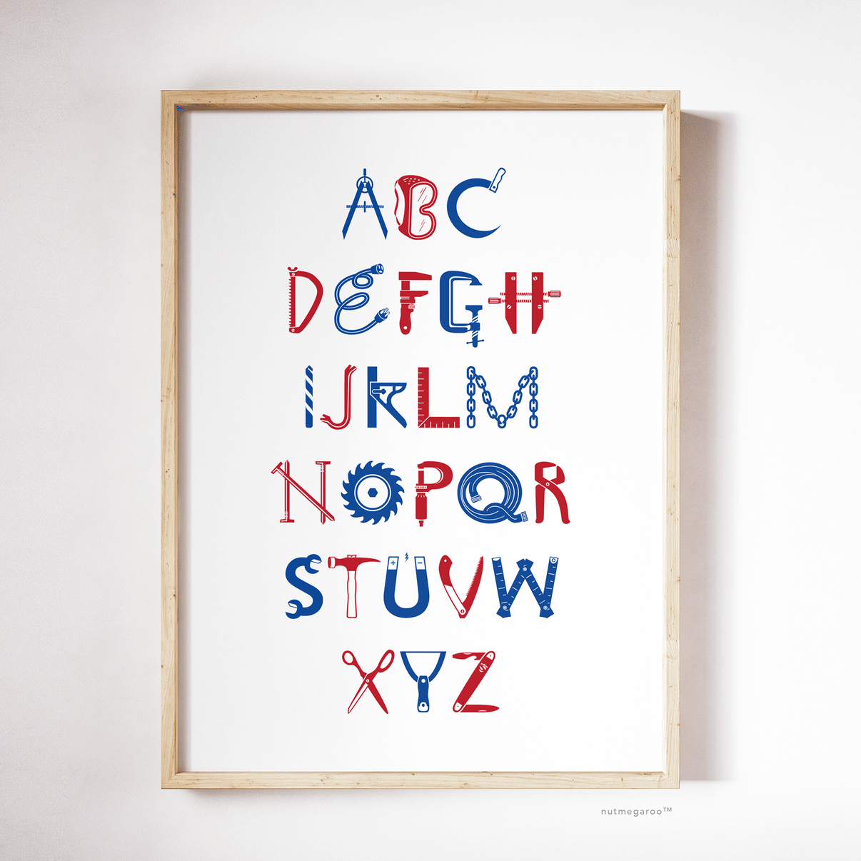 construction abc alphabet nursery art print for boys – Nutmegaroo